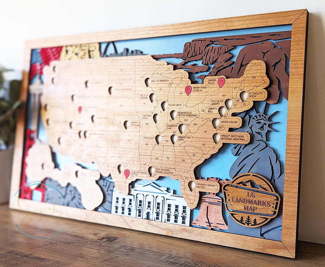 US Landmarks Map, Landmarks Bucket List, Travel Bucket List, Travel ...