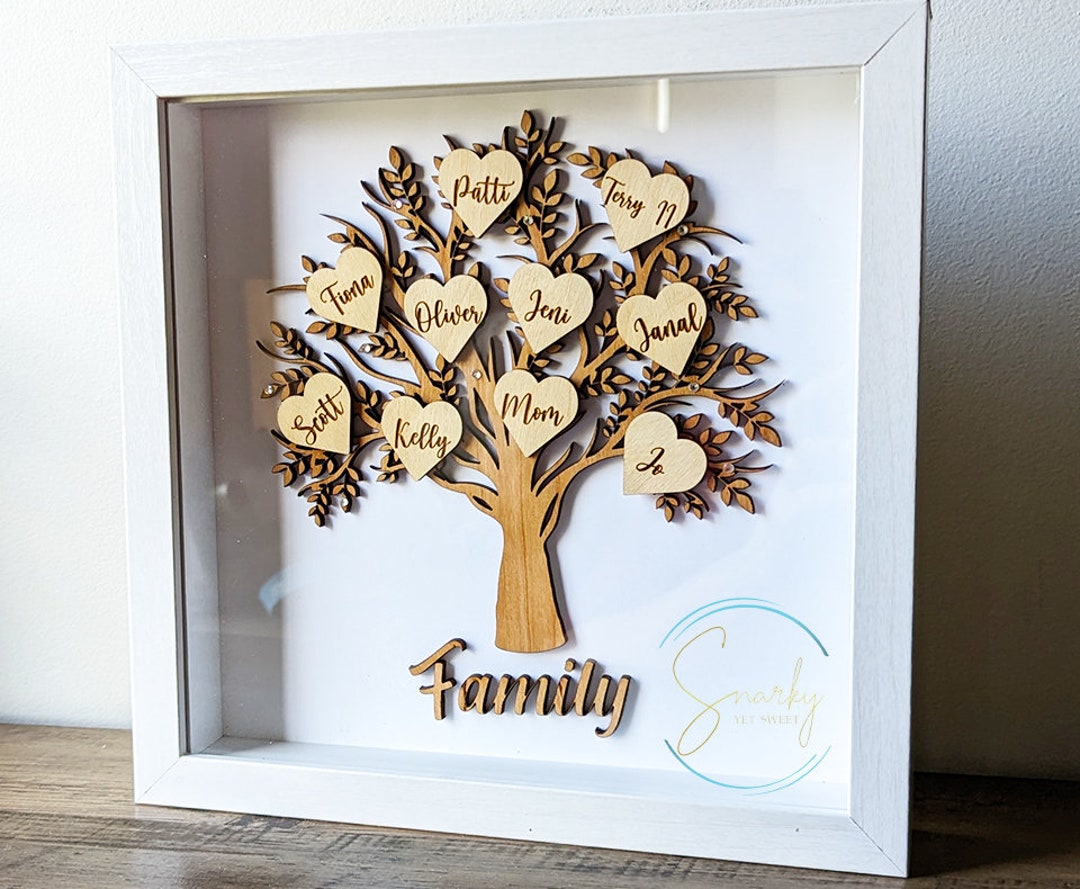 Shadow Box Family Tree, Wood Family Tree, Family Tree Sign, Family Tree ...