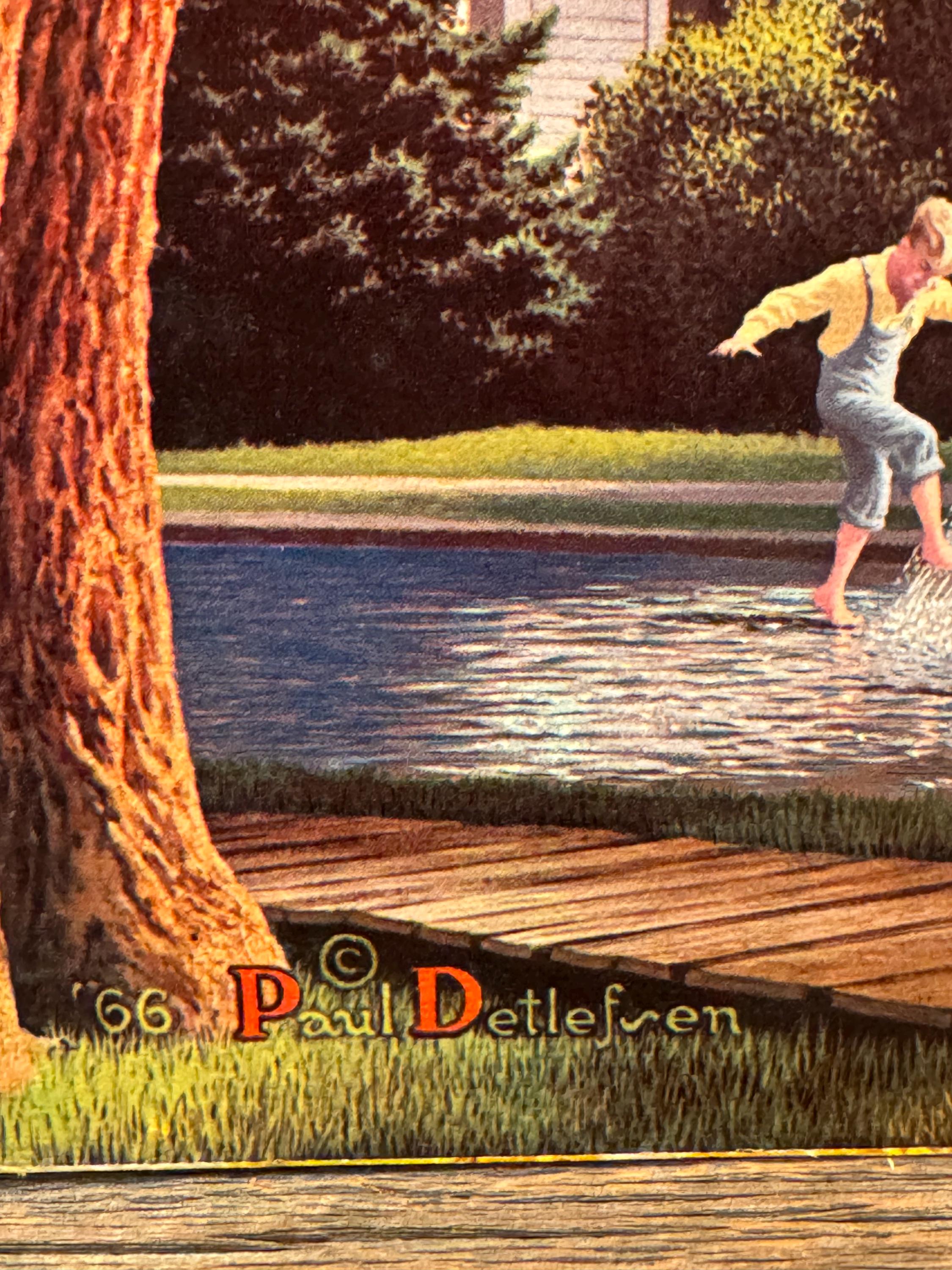 Pair of 1966 Paul Detlefsen 12x24 Vintage Americana Prints on Board ...