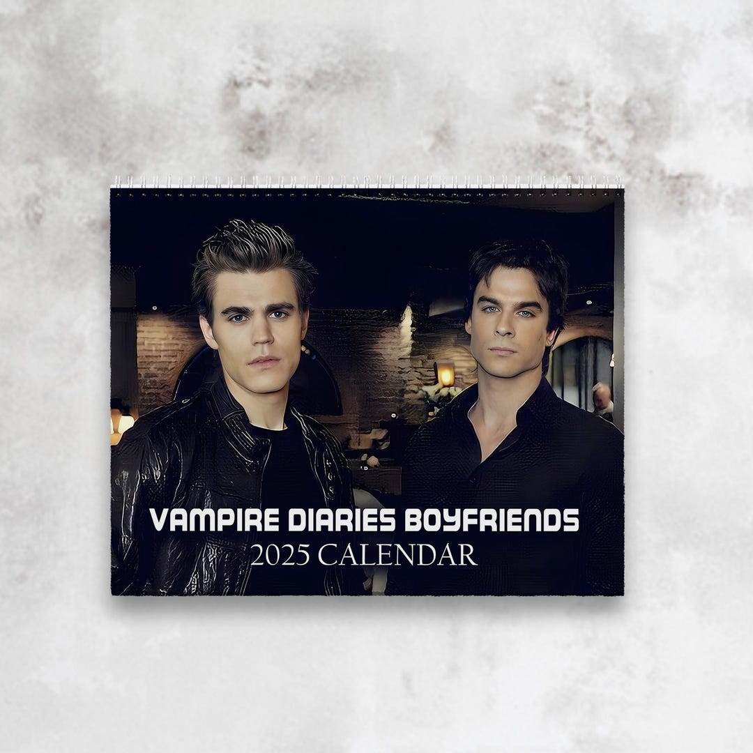 Vampire Diaries 2025 Wall Calendar Stunning Fan Art Collectible for TVD ...