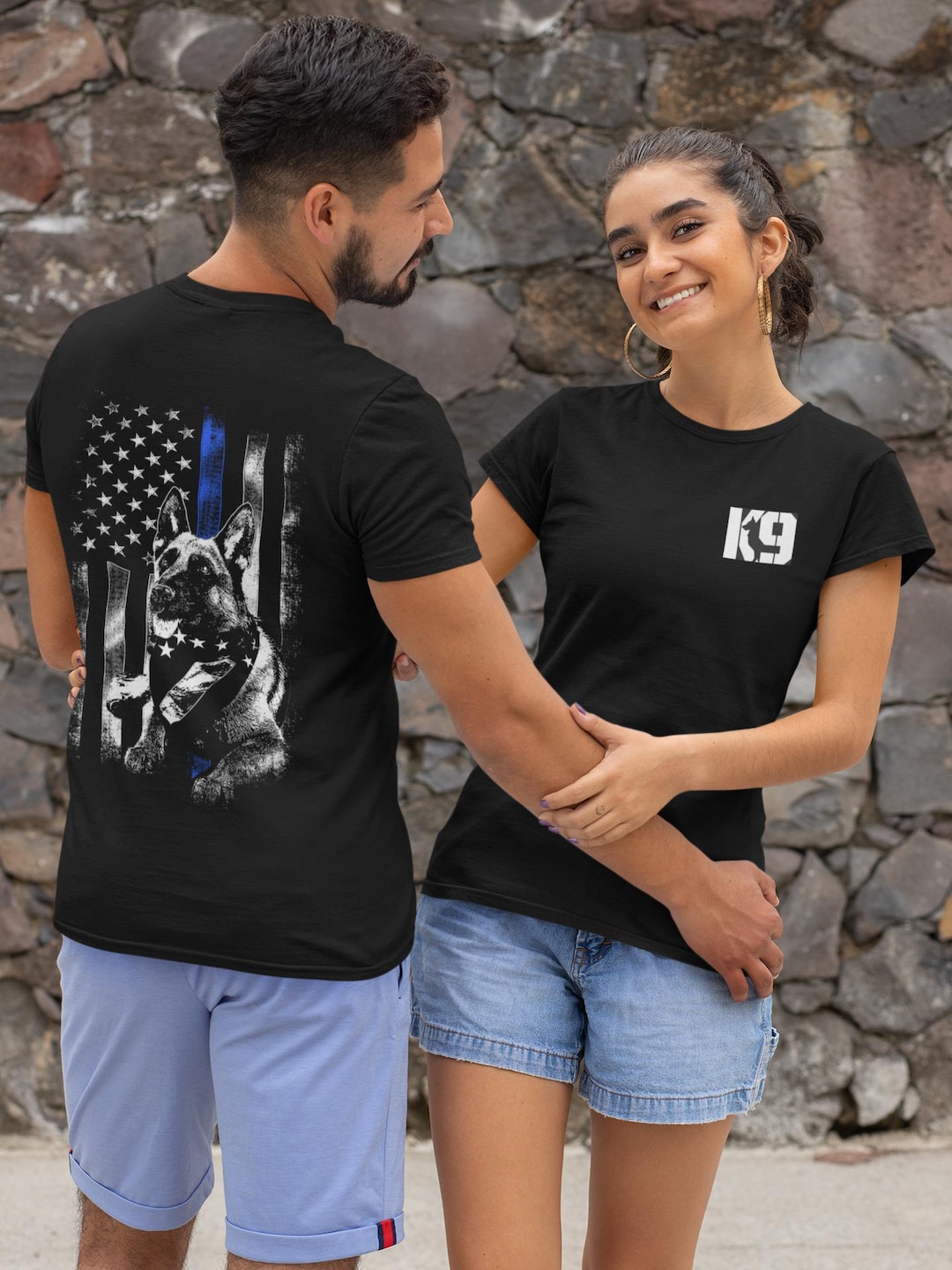 Police K9 Thin Blue Line Flag Unisex Tshirt, Law Enforcement Tee ...
