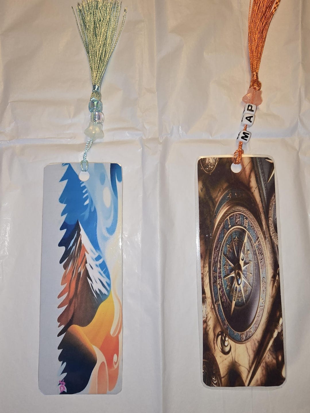 2 Bookmarks, Compass and Mountains - Etsy