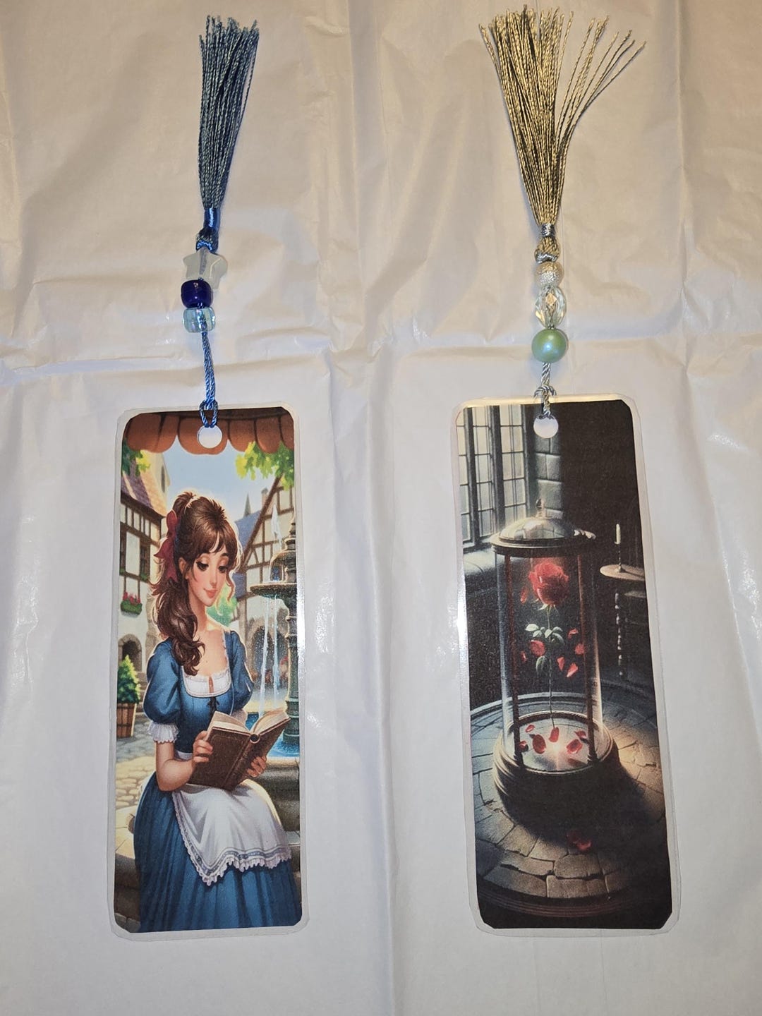 2 Beauty and the Beast Inspired Bookmarks - Etsy