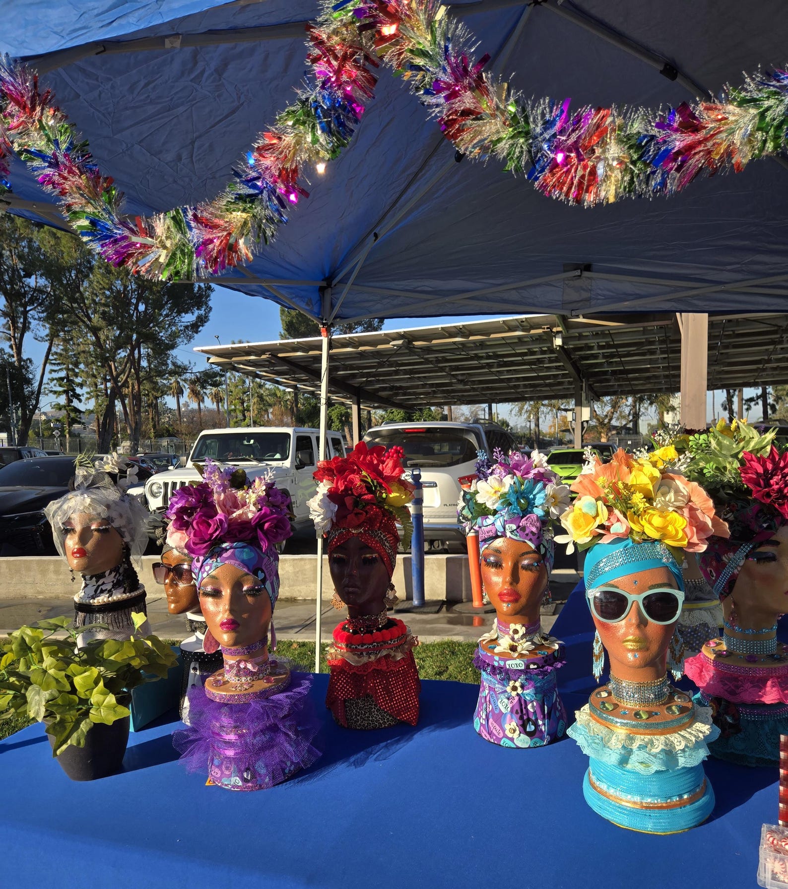 Planter, Flower Pot, Foam Head, Home Decor, Styrofoam Head Art, Floral ...