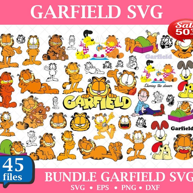 Garfield Svg - Etsy