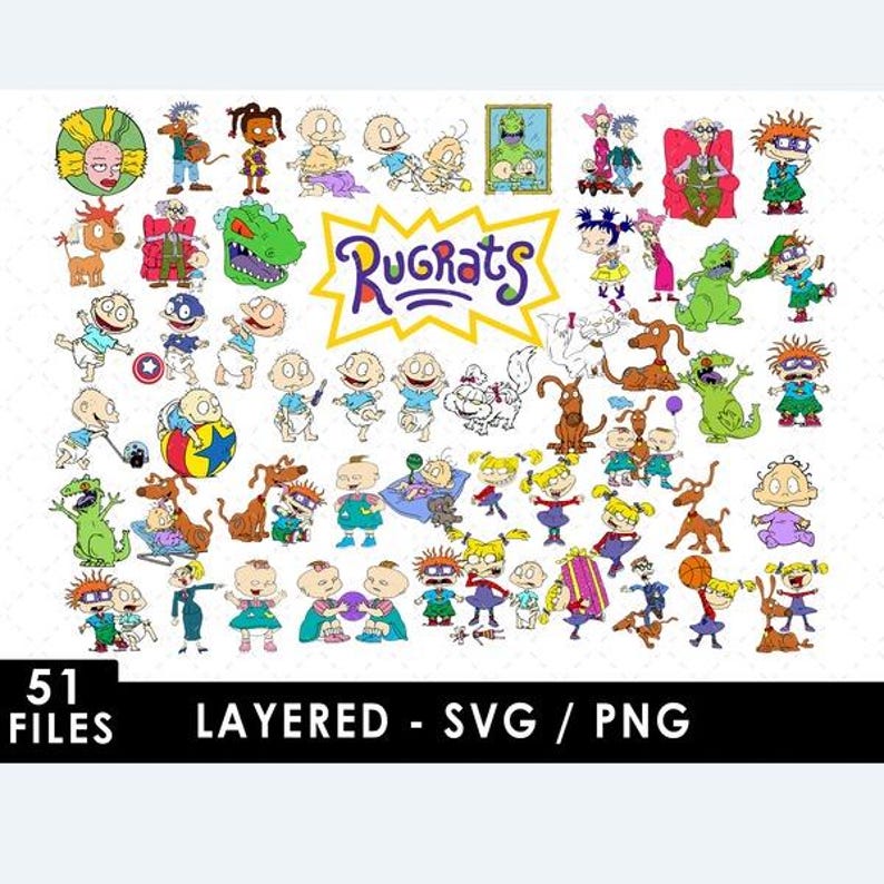 Rugrats Bundle Svg Cricut for Shirts, Rugrats Character Svg Clipart ...