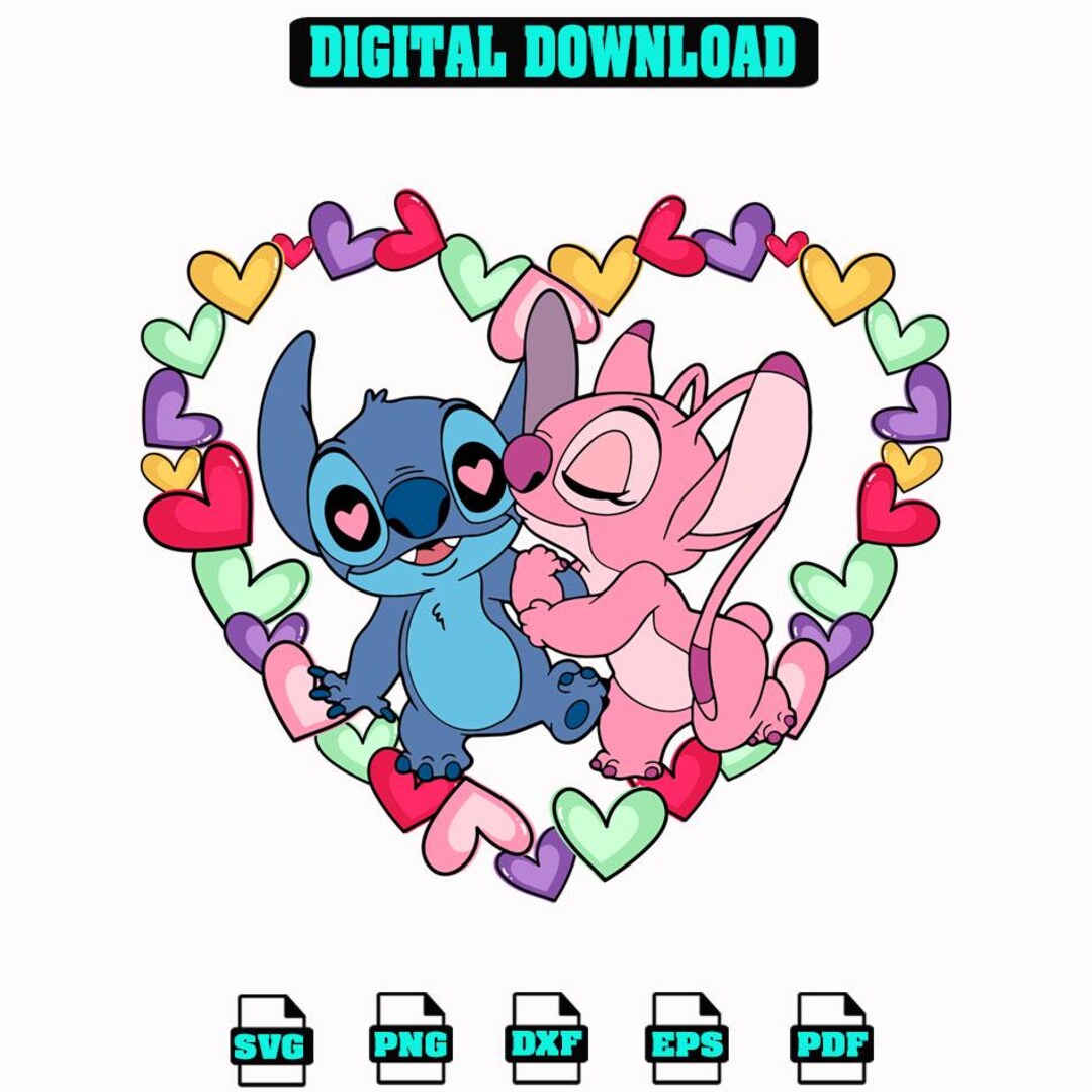 Stitch Heart Svg, Love Svg, Valentines Day Svg, Happy Valentine's Day ...