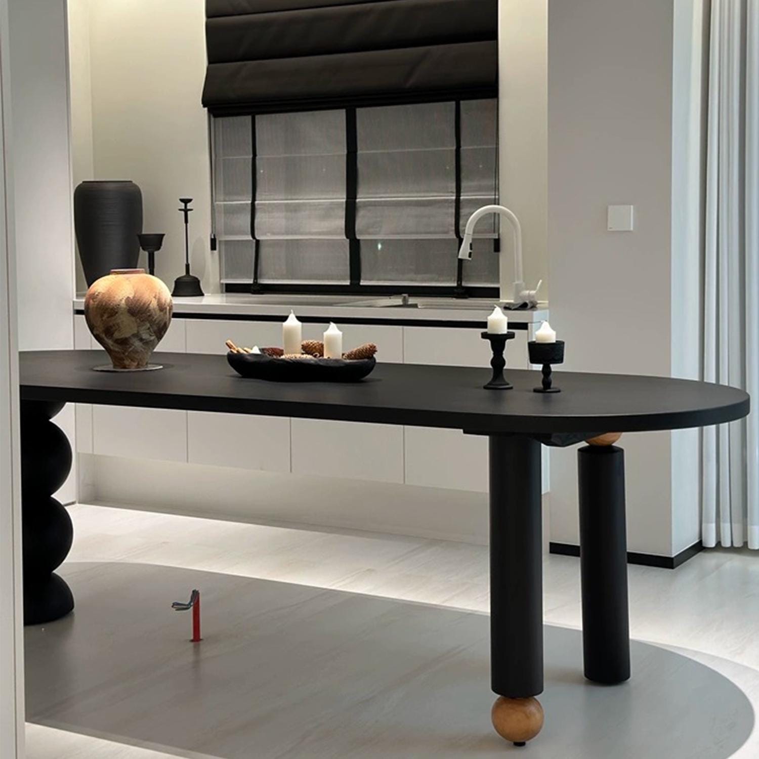 Handcrafted Half‑round Dining Table, Vintage Solid Wood Semi‑circle ...