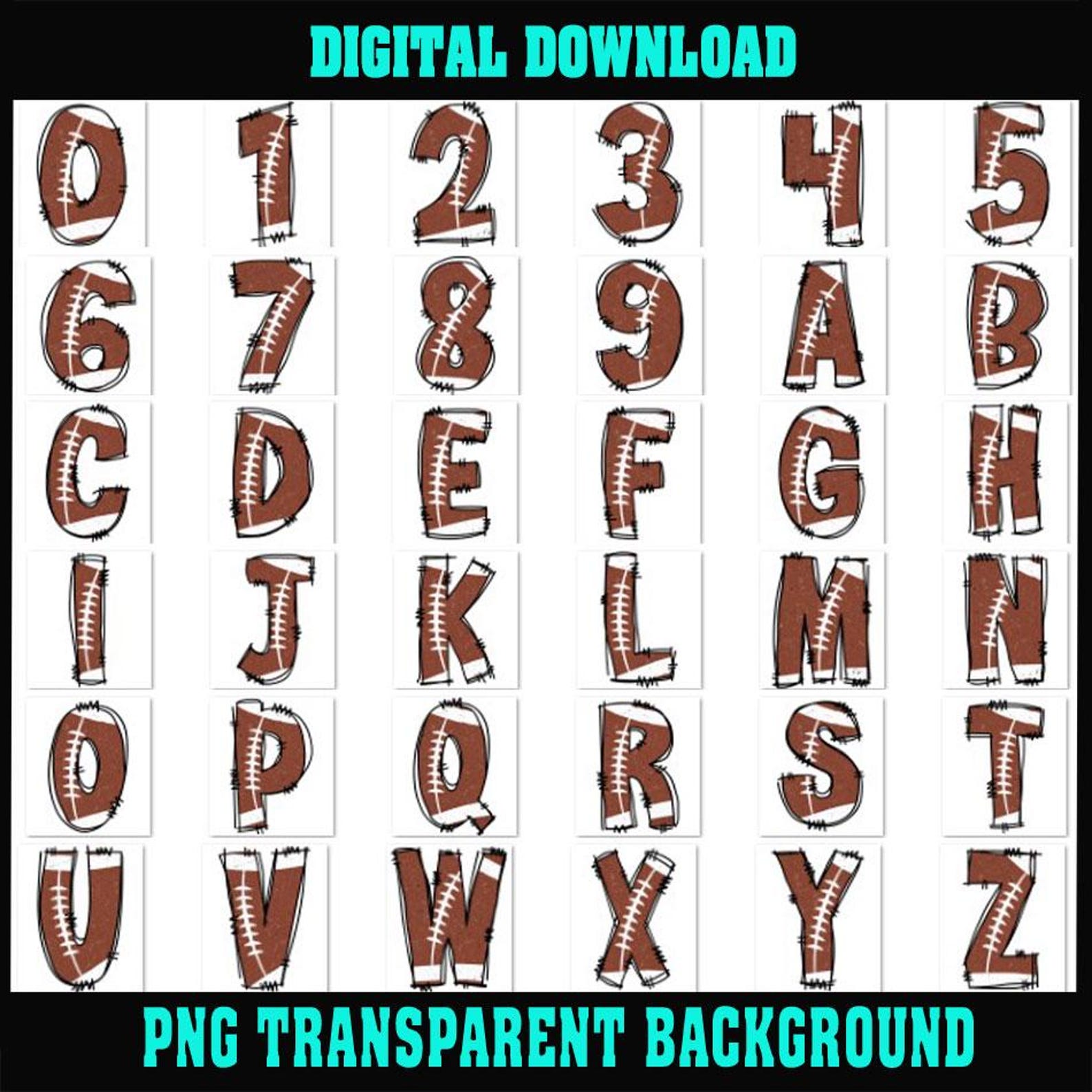 American Football Font PNG, Football Letters Alphabet PNG, Football ...