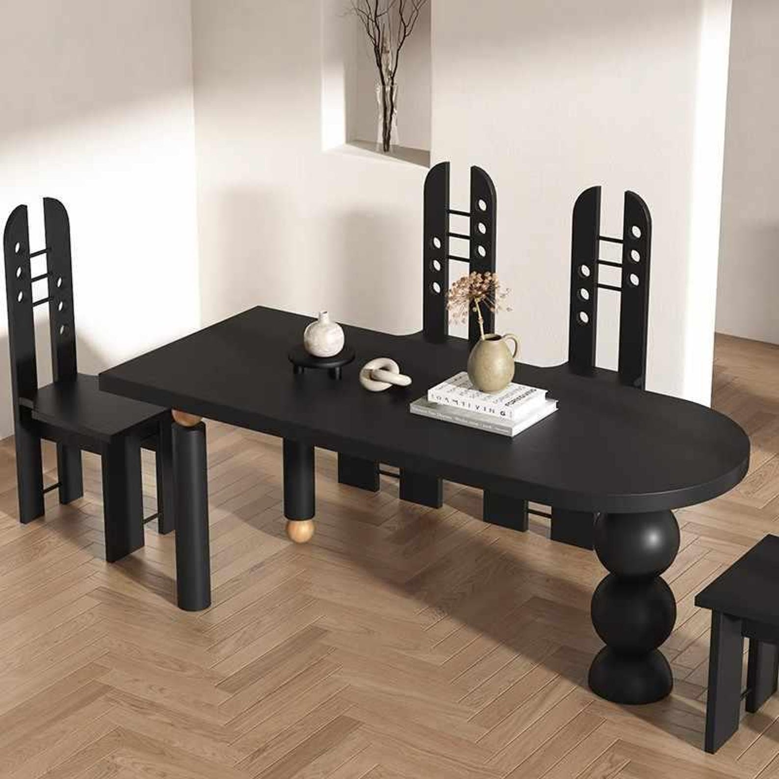 Handcrafted Half‑round Dining Table, Vintage Solid Wood Semi‑circle ...