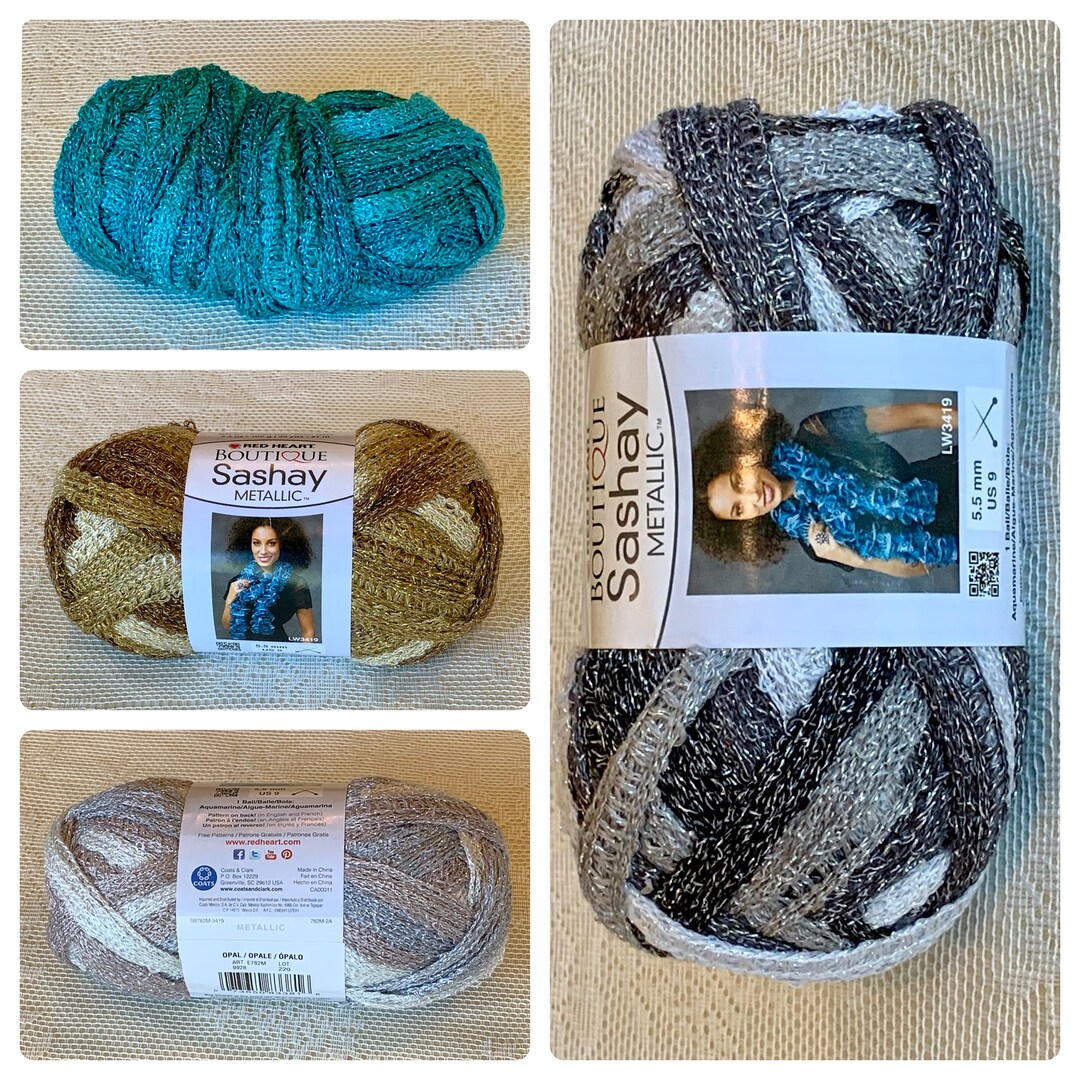 Red Heart Sashay Sparkling Metallic Ruffle Yarn for Crochet and ...