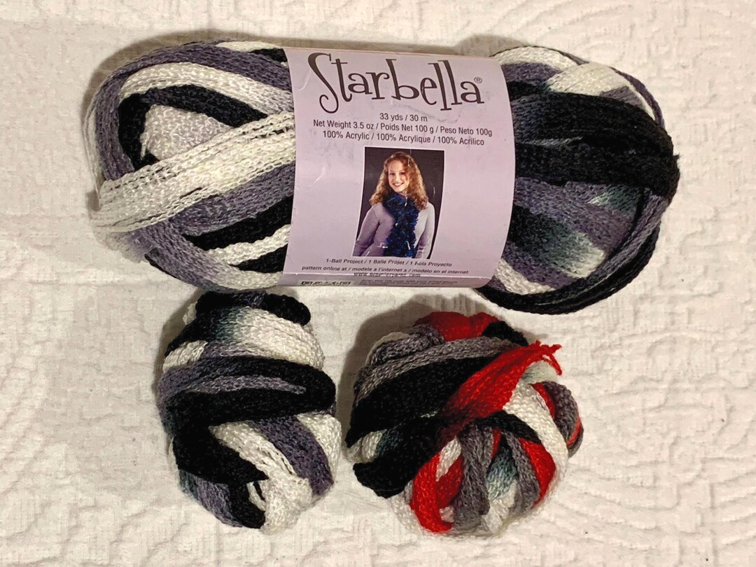 Premier Black Gray Ruffle Yarn for Crochet Knit Scarf and Craft ...