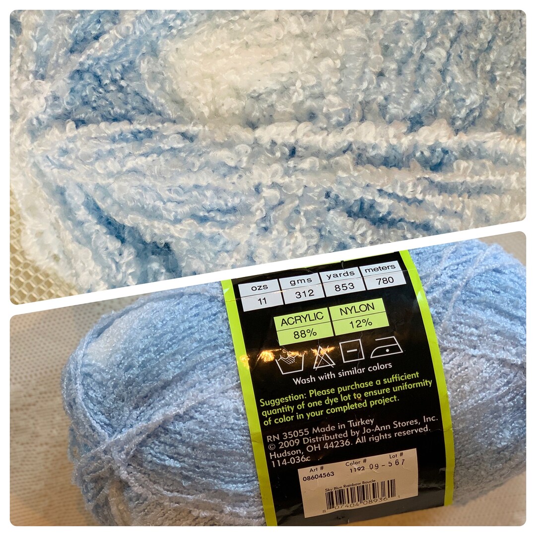 Limited, Sensations Rainbow Boucle Yarn, Sky Blue, White Ombre 11 Oz ...