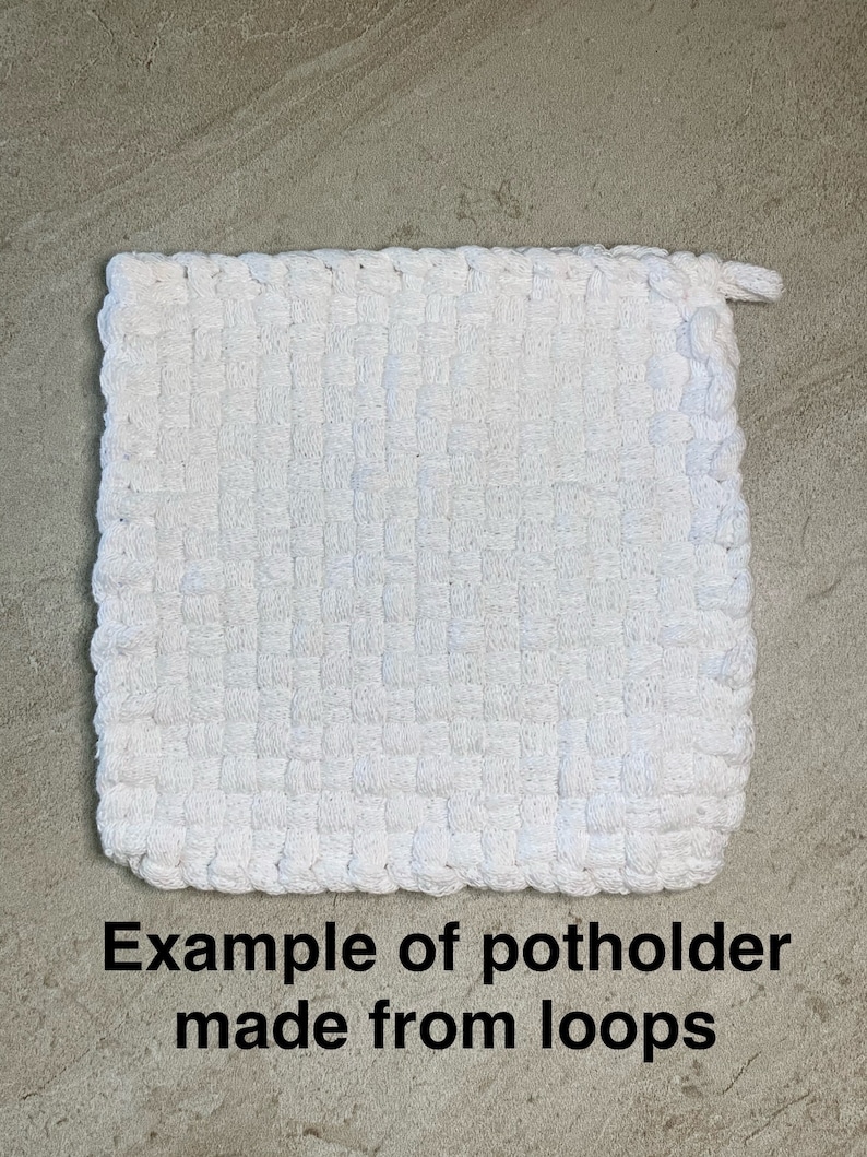 White Loops 7 Cotton Potholder Harrisville Designs Sets of 18 Made in the USA Handweaving Craft ...
