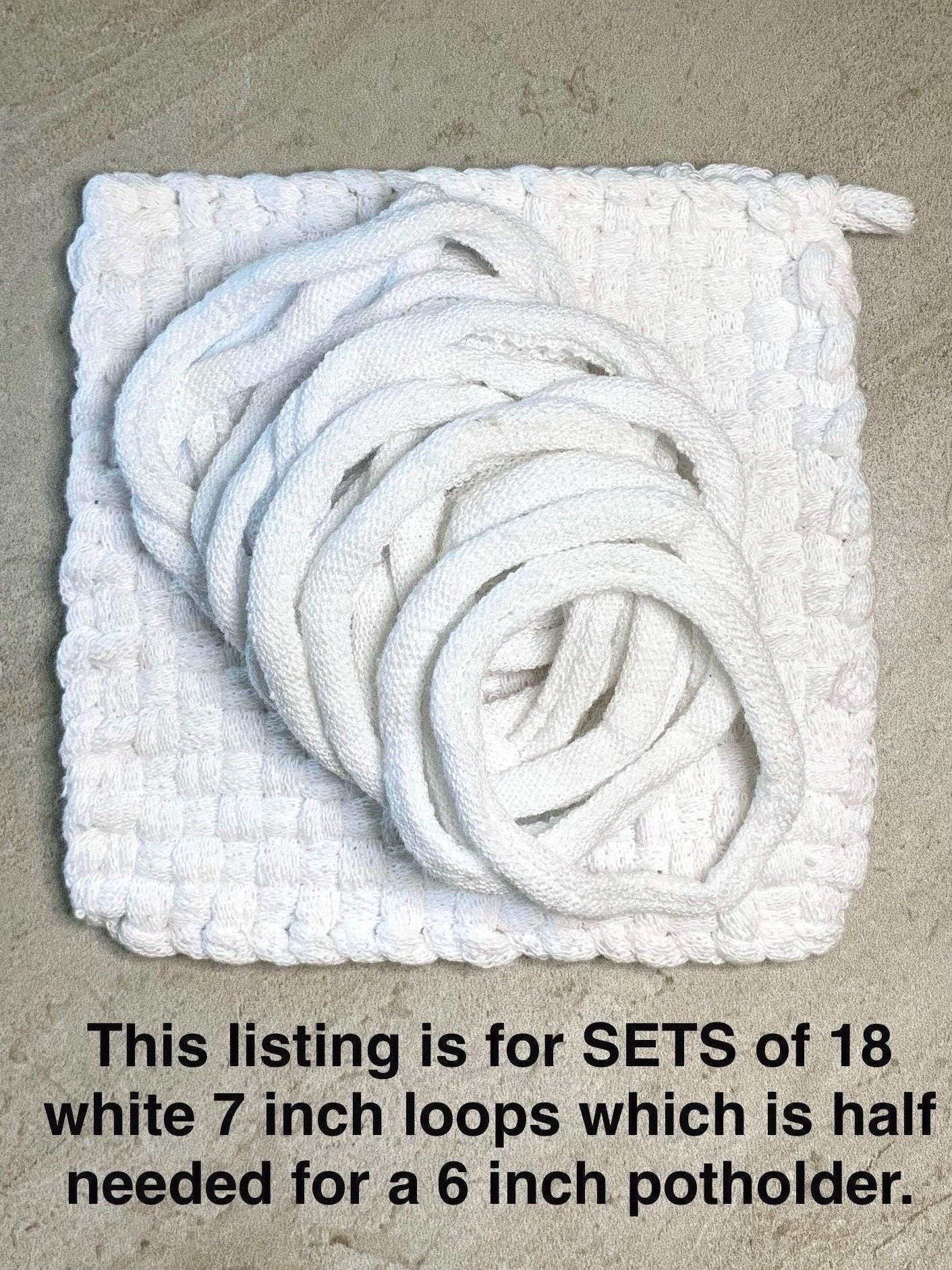 White Loops 7" Cotton Potholder | Harrisville Designs | Sets of 18 | Made in the USA ...