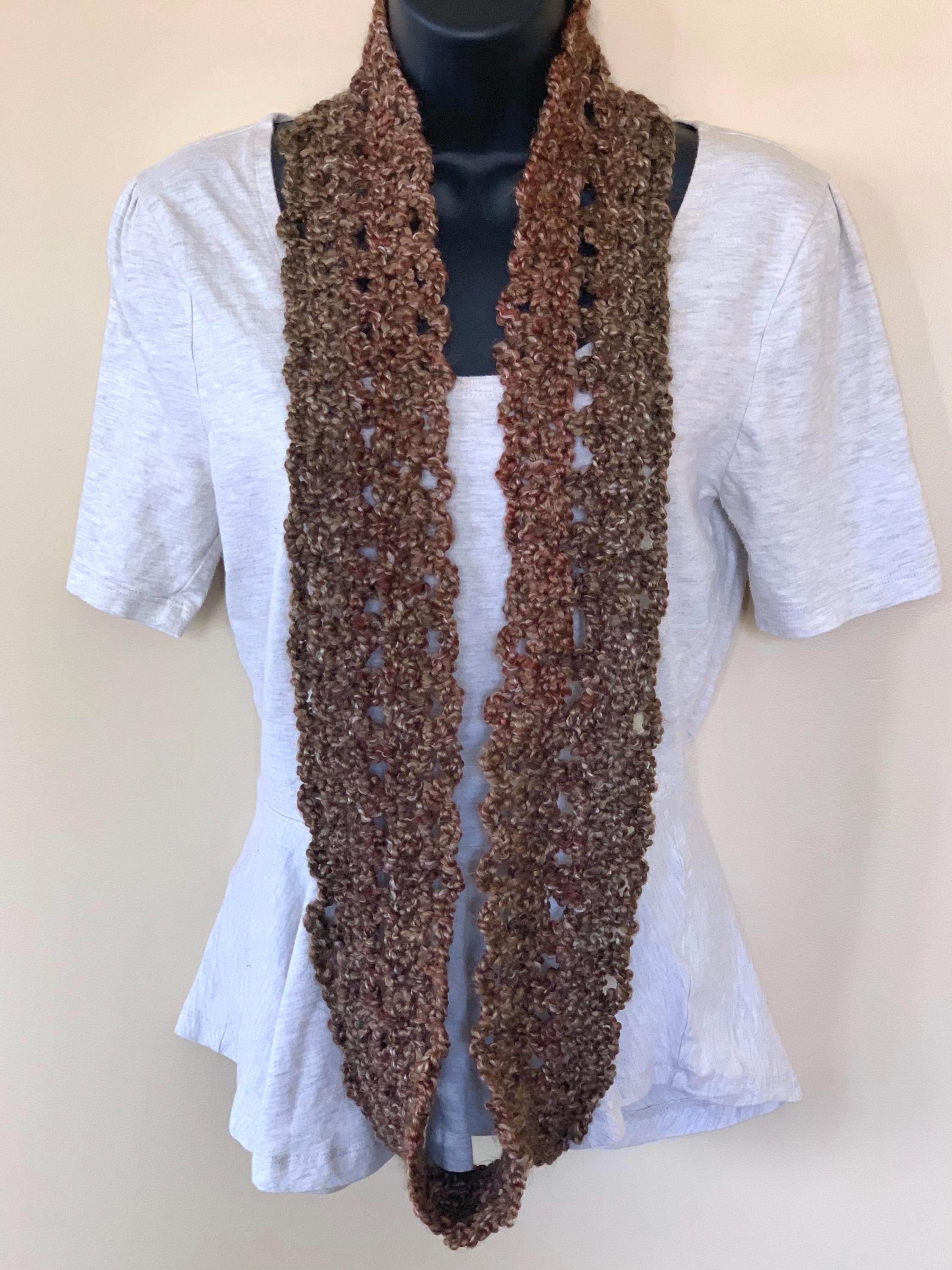 Brown Crochet Infinity Scarf - Soft Washable Loop Scarf - Etsy