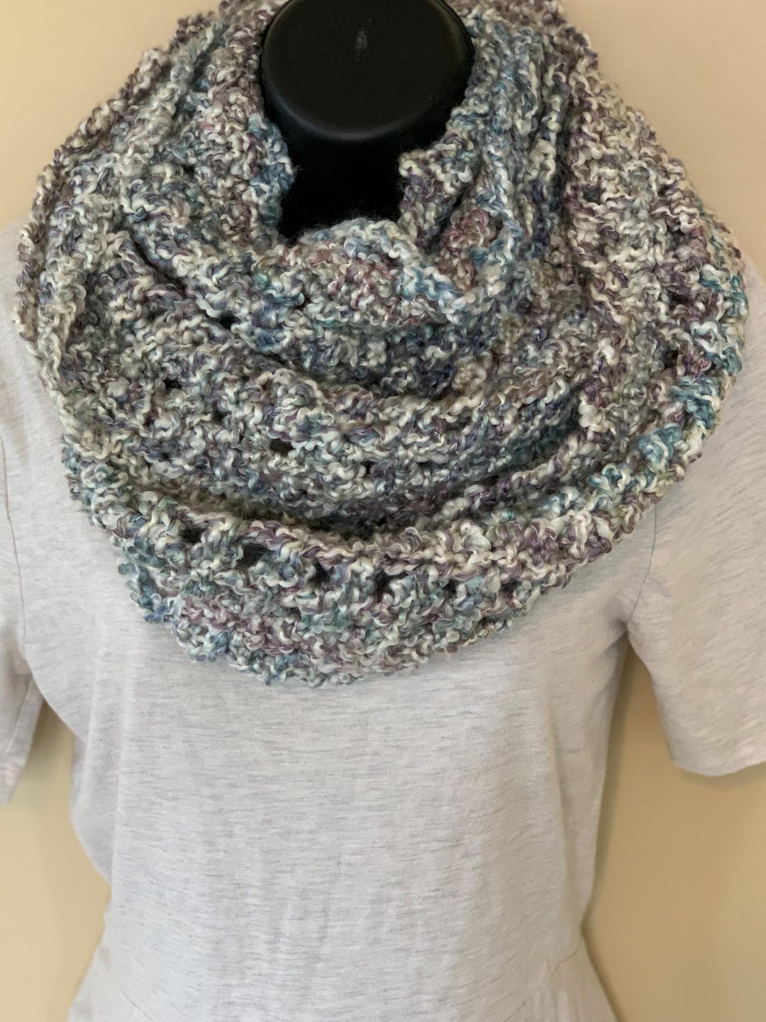 Purple White Ombre Handmade Infinity Scarf is a Cuddly Cozy Warm ...