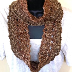 Brown Crochet Infinity Scarf - Soft Washable Loop Scarf - Etsy