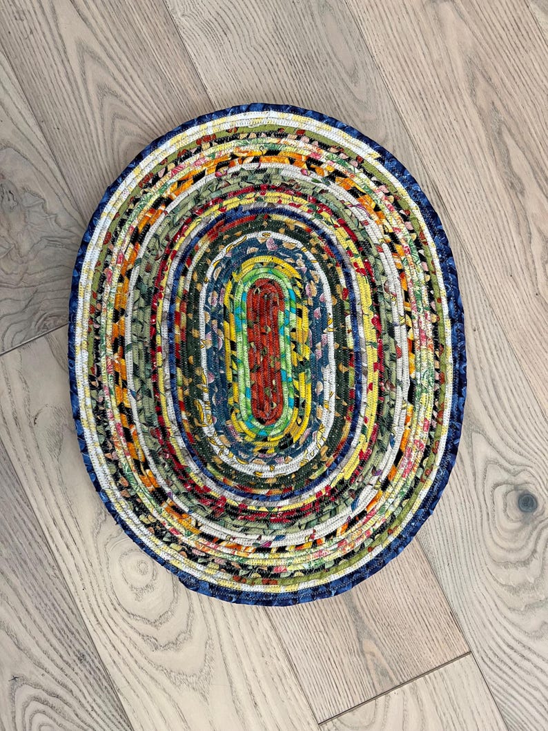 Fruit and Vegetable Fabric Scrap Rope Wrapped Rug - Etsy
