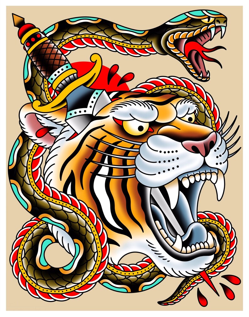 Tiger Snake Print - Etsy