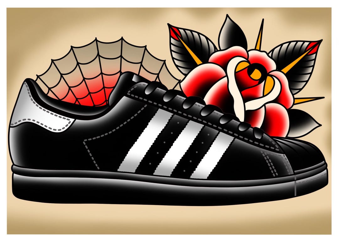Adidas Shell Toe Print - Etsy