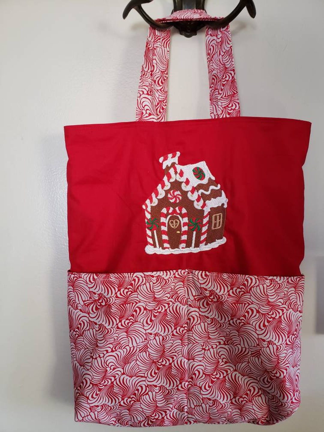 Peppermint Gingerbread House Eco Friendly Tote Purse Bag - Etsy