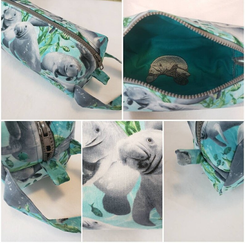 Manatee Cosmetic Bag Makeup Bag LARGE - Etsy
