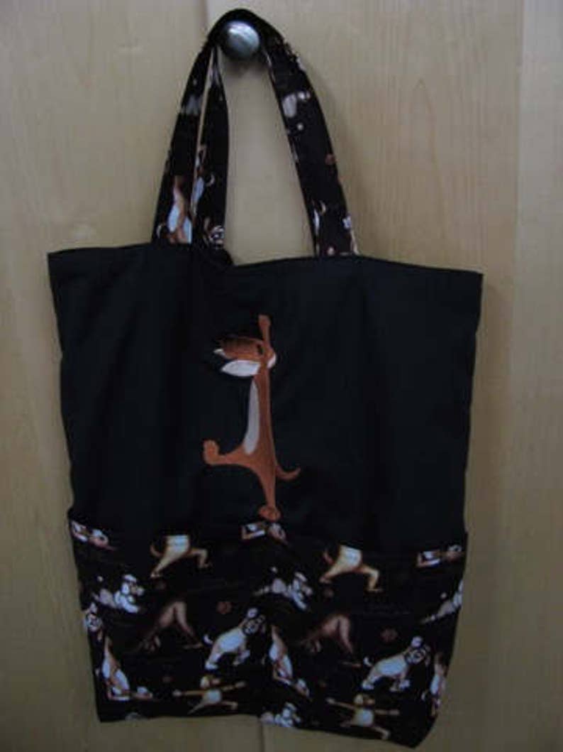 Stretching Yoga Dog Eco Friendly Tote Bag, Shopping Bag, Reusable Bag ...