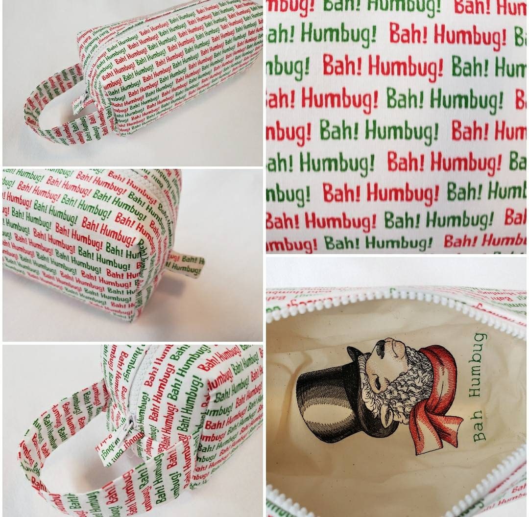 Christmas Bah Humbug Sheep Bag Craft Bag Cosmetic Bag Makeup Bag ...