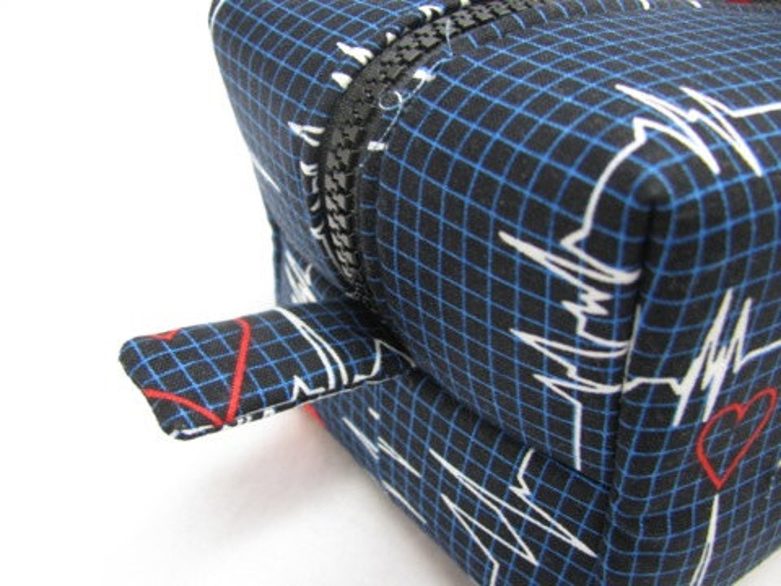 Heart Rate Monitor EKG Bag With Surprise Embroidery Inside Cosmetic Bag ...
