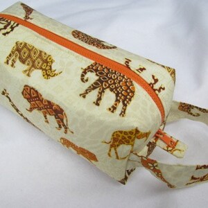 Patterned African Animals With Surprise Embroidery Inside Pencil Bag ...