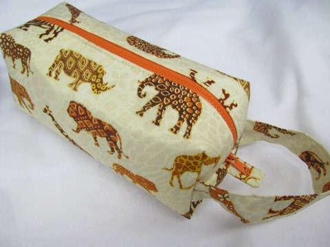 Patterned African Animals With Surprise Embroidery Inside Pencil Bag ...