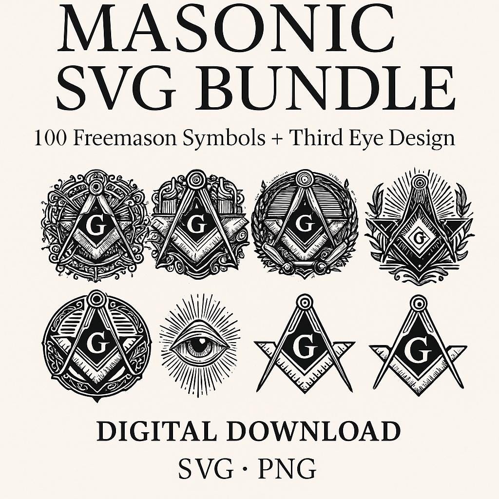 Masonic SVG Bundle | Freemason Symbols, Third Eye (digital Download) - Etsy