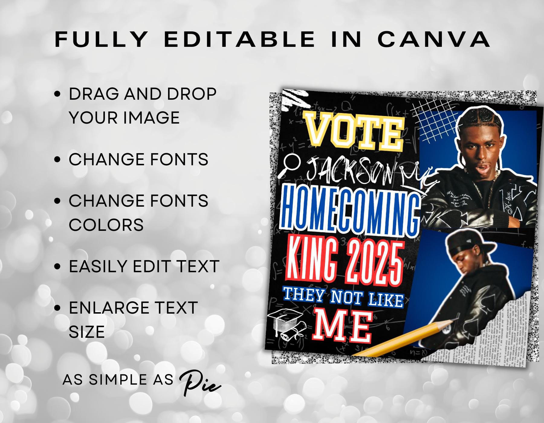 Homecoming Flyer, DIY Flyer Template Design, Homecoming King Flyer ...