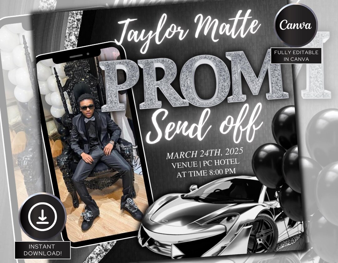 Prom Send off Flyer, Prom Flyer, Prom Special, Prom Add, Prom Digital ...