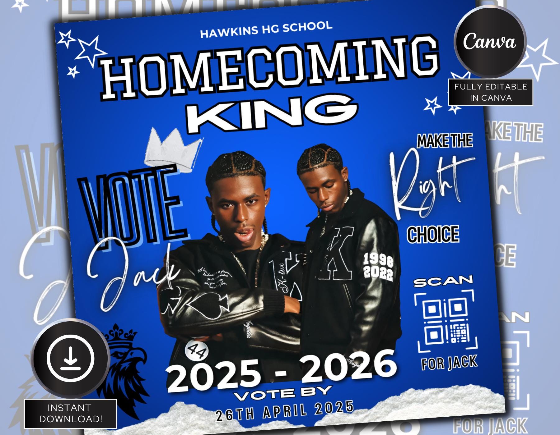 Homecoming Flyer, DIY Flyer Template Design, Homecoming King Flyer ...
