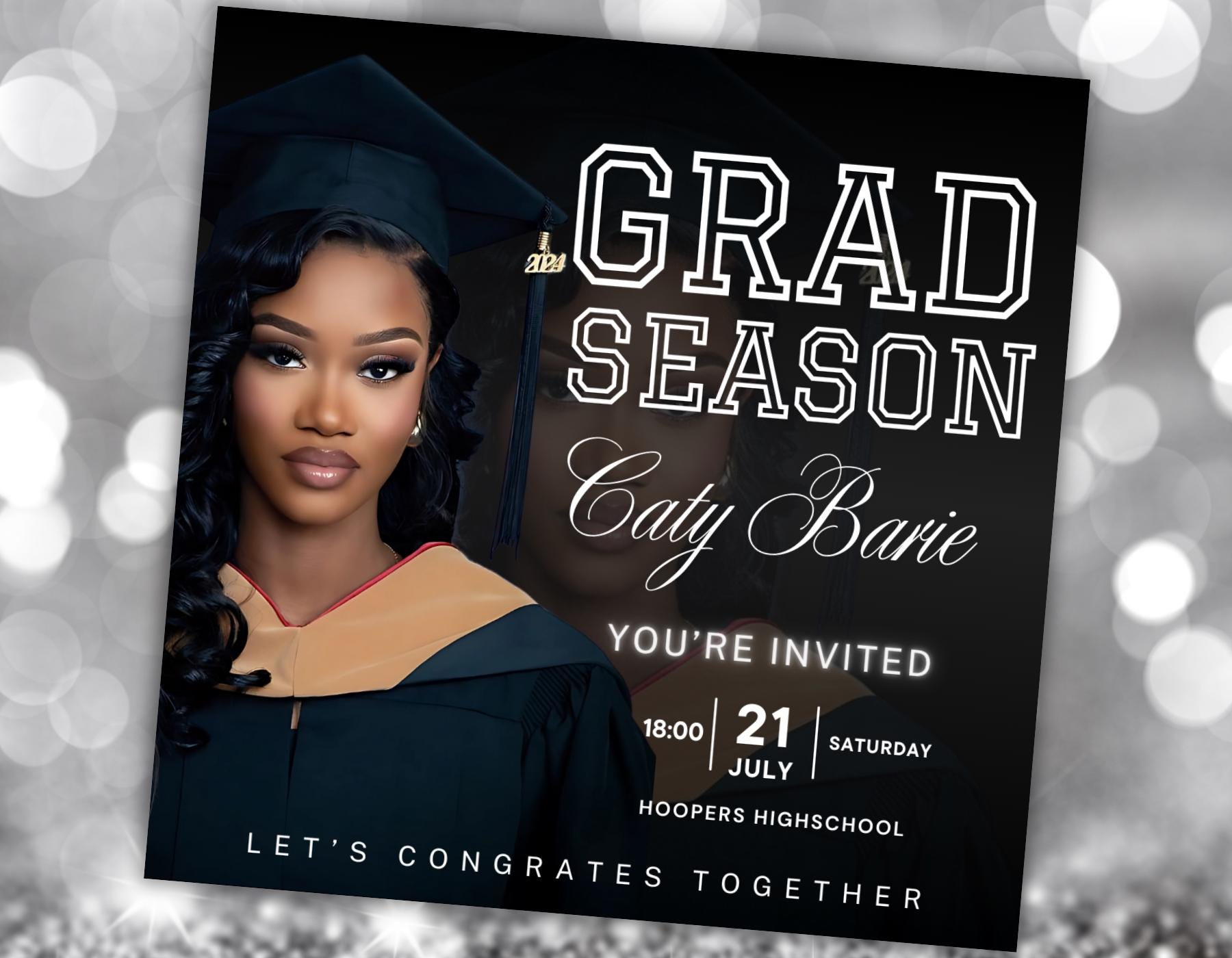 Editable Graduation Invitation Flyer | Graduation Party, Class of 2025 ...