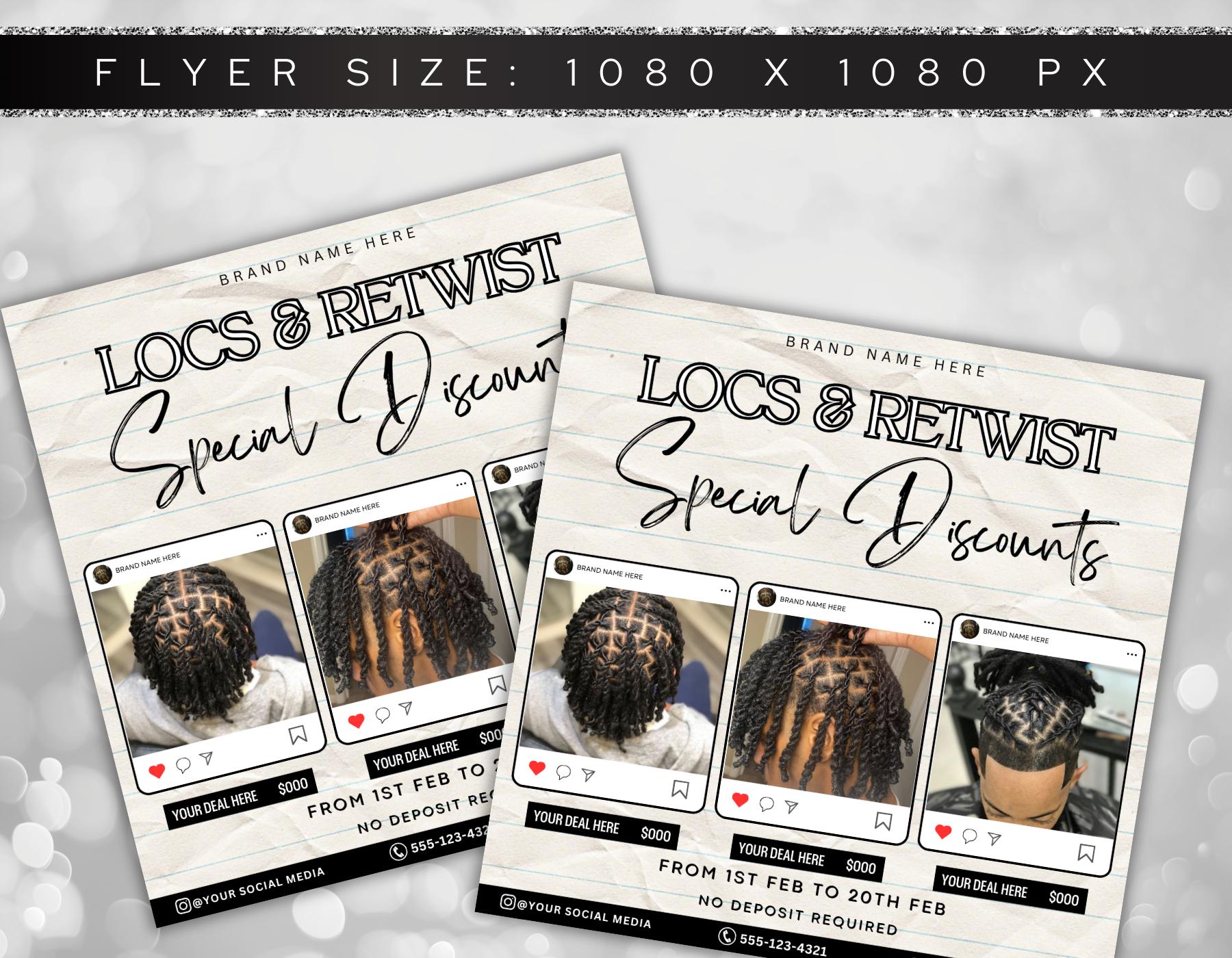 Men's Stitch Braids Flyer, DIY Flyer Template Design, Braids Booking ...