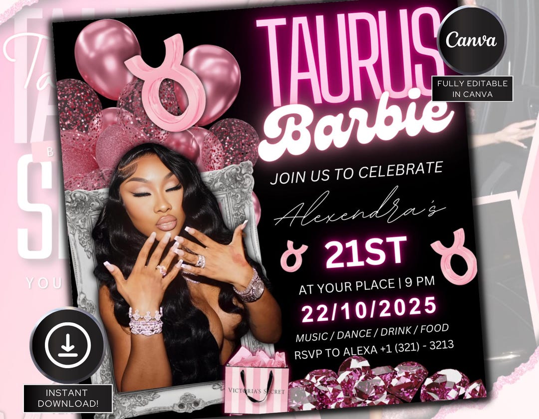 Taurus Season Party Flyer, Birthday Szn Flyer, Taurus Invitation Flyer ...