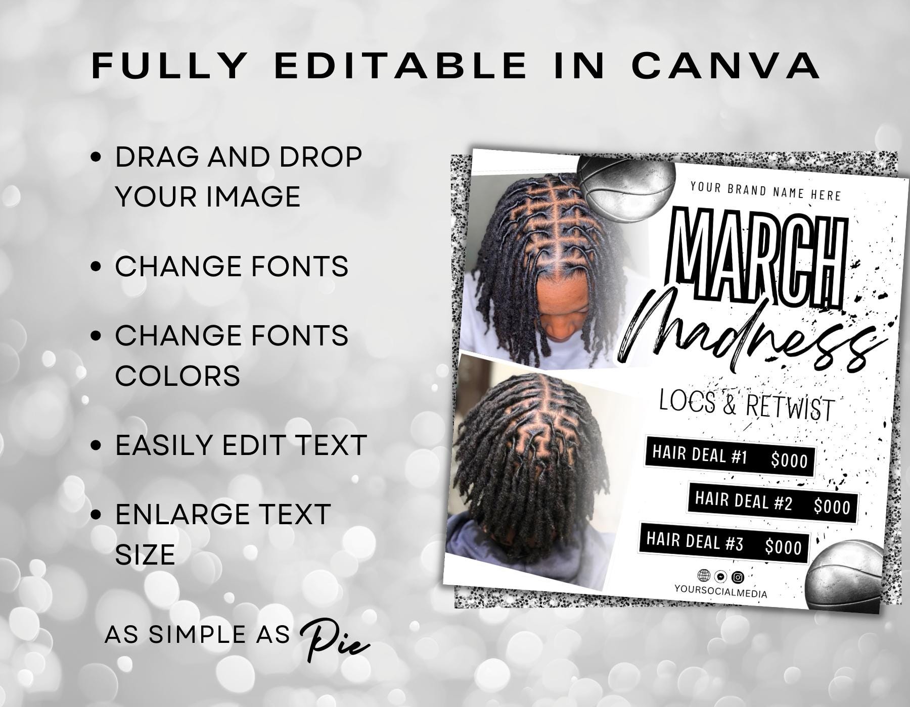 March Locs and Styles Bookings Flyer,locs & Styles Flyer,social Media ...