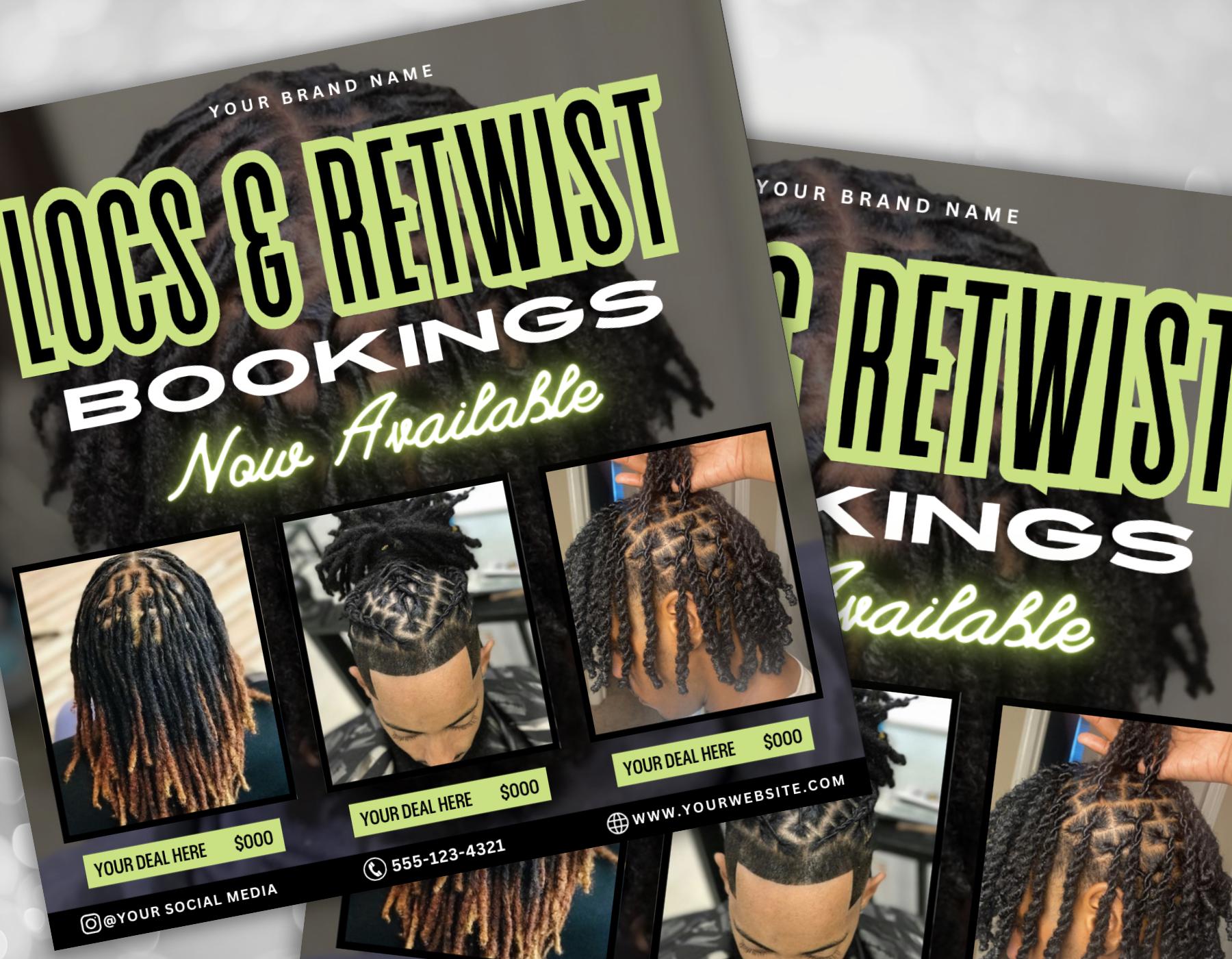Men's Stitch Braids Flyer, DIY Flyer Template Design, Braids Booking ...