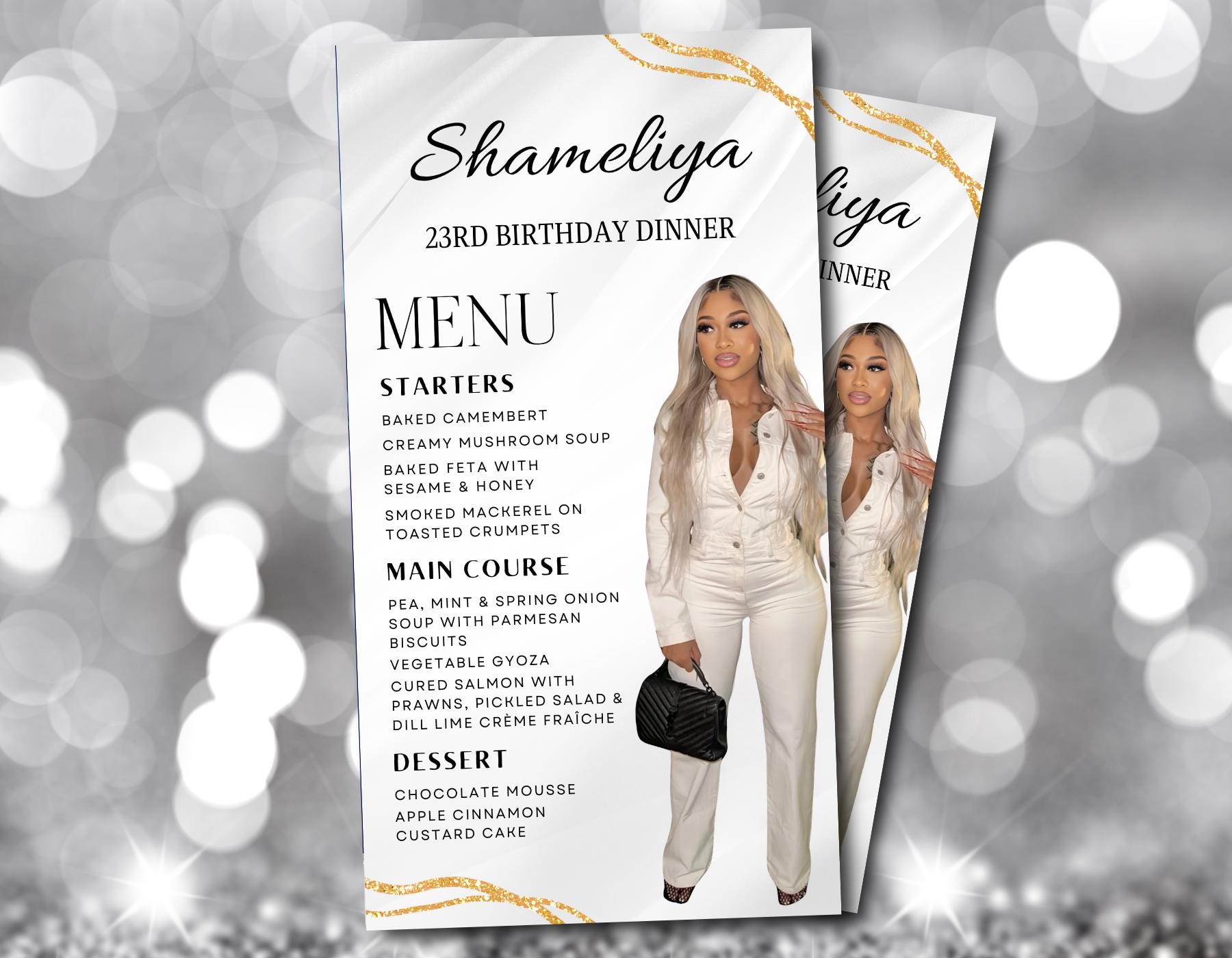 Editable Birthday Picture Menu, Full Picture Menu and Drink Card, Event ...