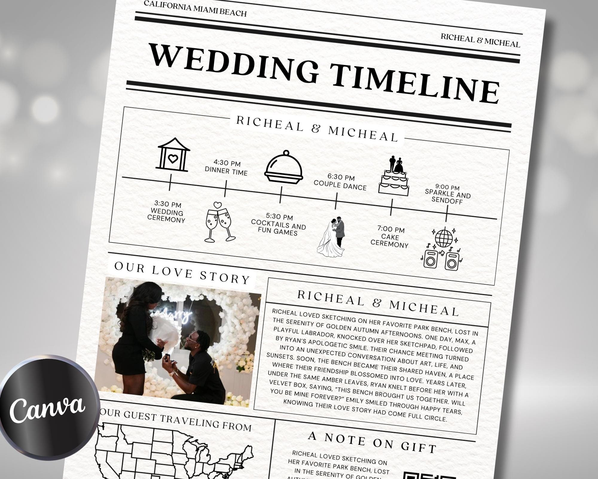 Wedding Newspaper Template With Photo, Wedding Newspaper Template ...