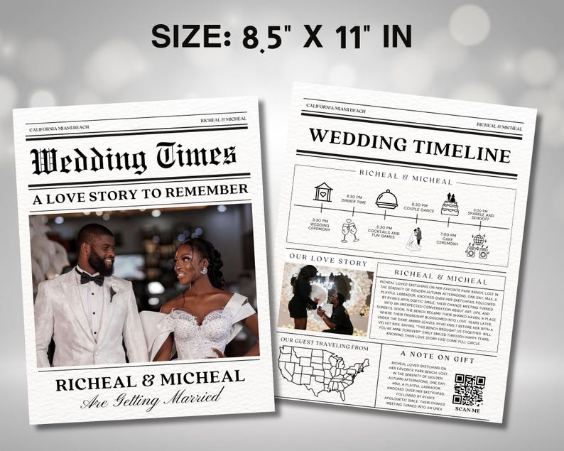 Wedding Newspaper Template With Photo, Wedding Newspaper Template ...