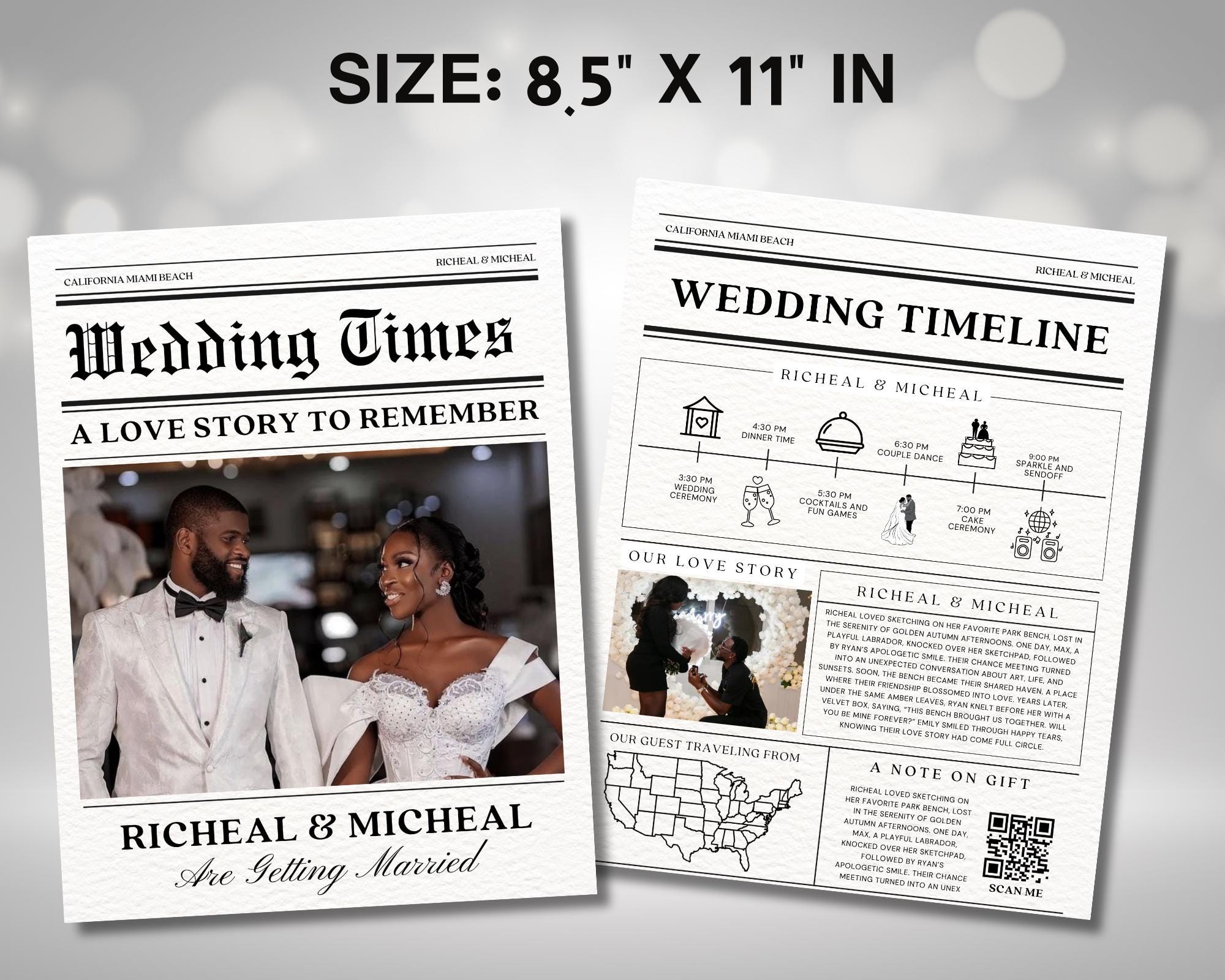 Wedding Newspaper Template With Photo, Wedding Newspaper Template ...