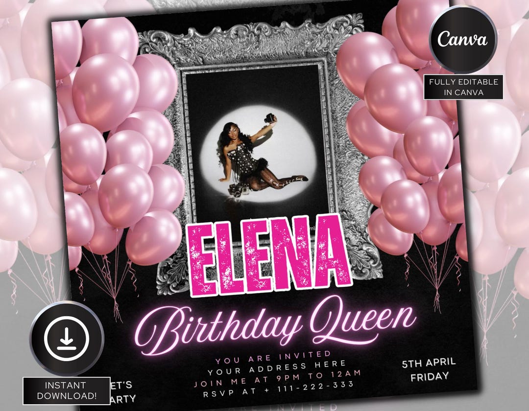 Pink Birthday Flyer, Aries Bash Flyer, Birthday Flyer, Birthday Girl ...