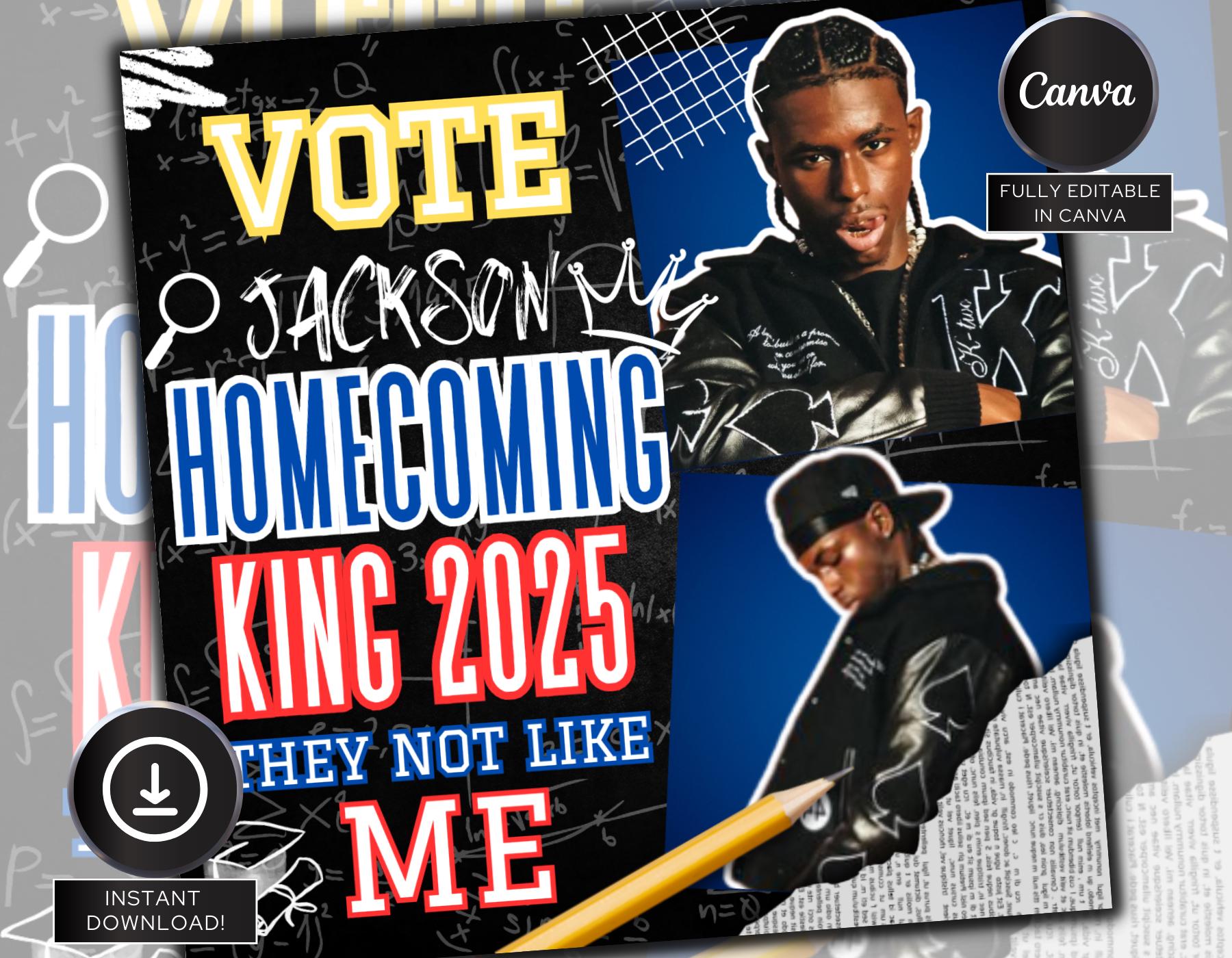 Homecoming Flyer, DIY Flyer Template Design, Homecoming King Flyer ...