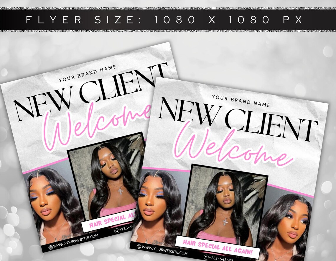New Client Flyer, New Client Special Flyer, Hair Locs Braids Lashes Wig ...