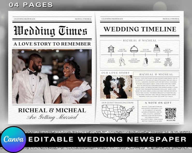 Wedding Newspaper Template With Photo, Wedding Newspaper Template ...