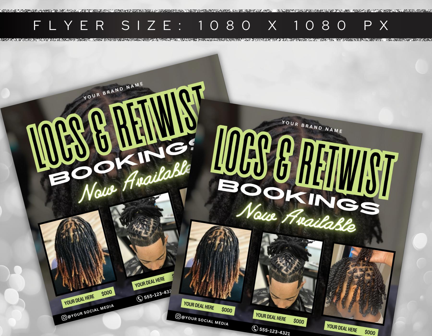 Men's Stitch Braids Flyer, DIY Flyer Template Design, Braids Booking ...